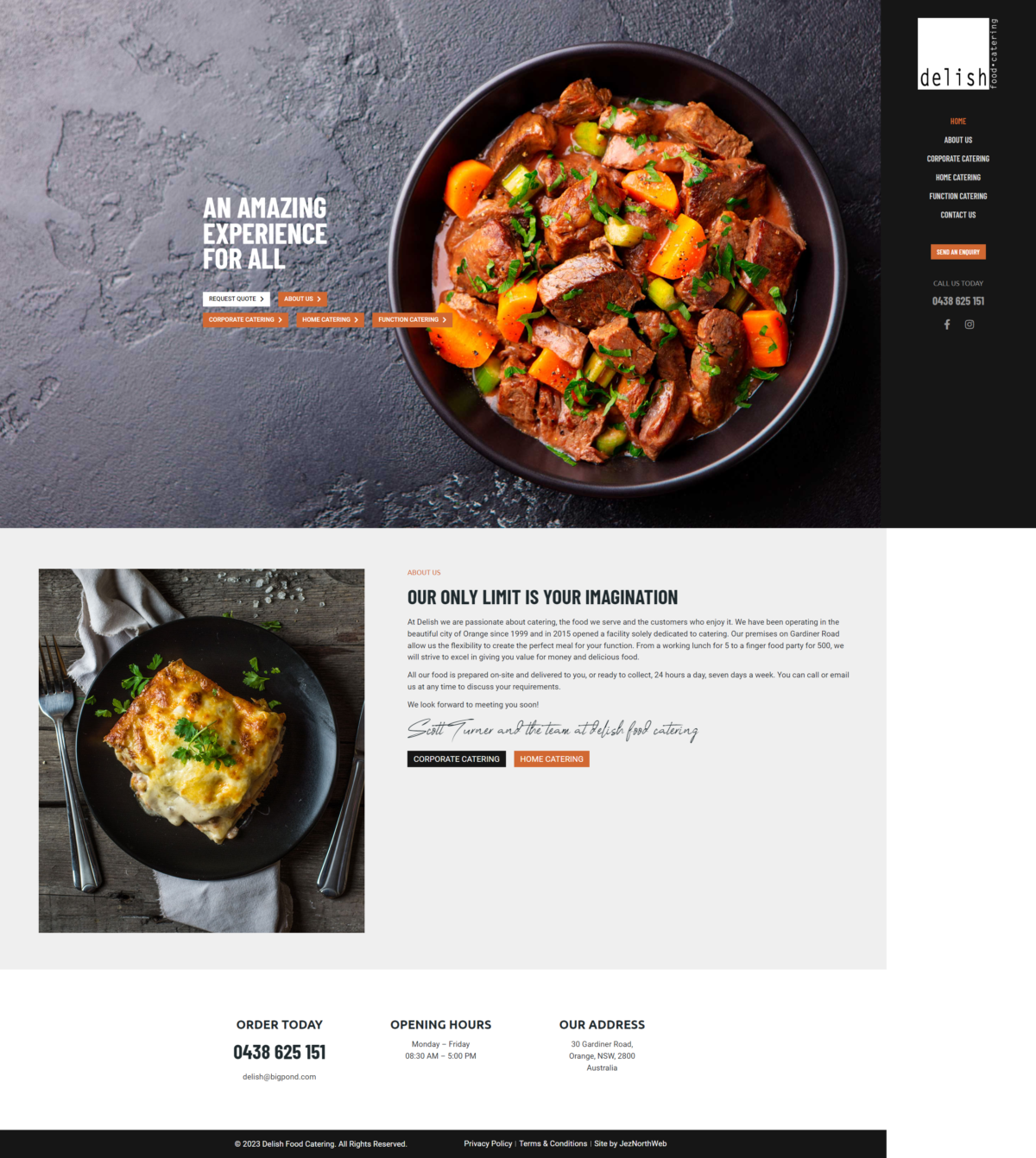 Delish Catering - JezNorthWeb
